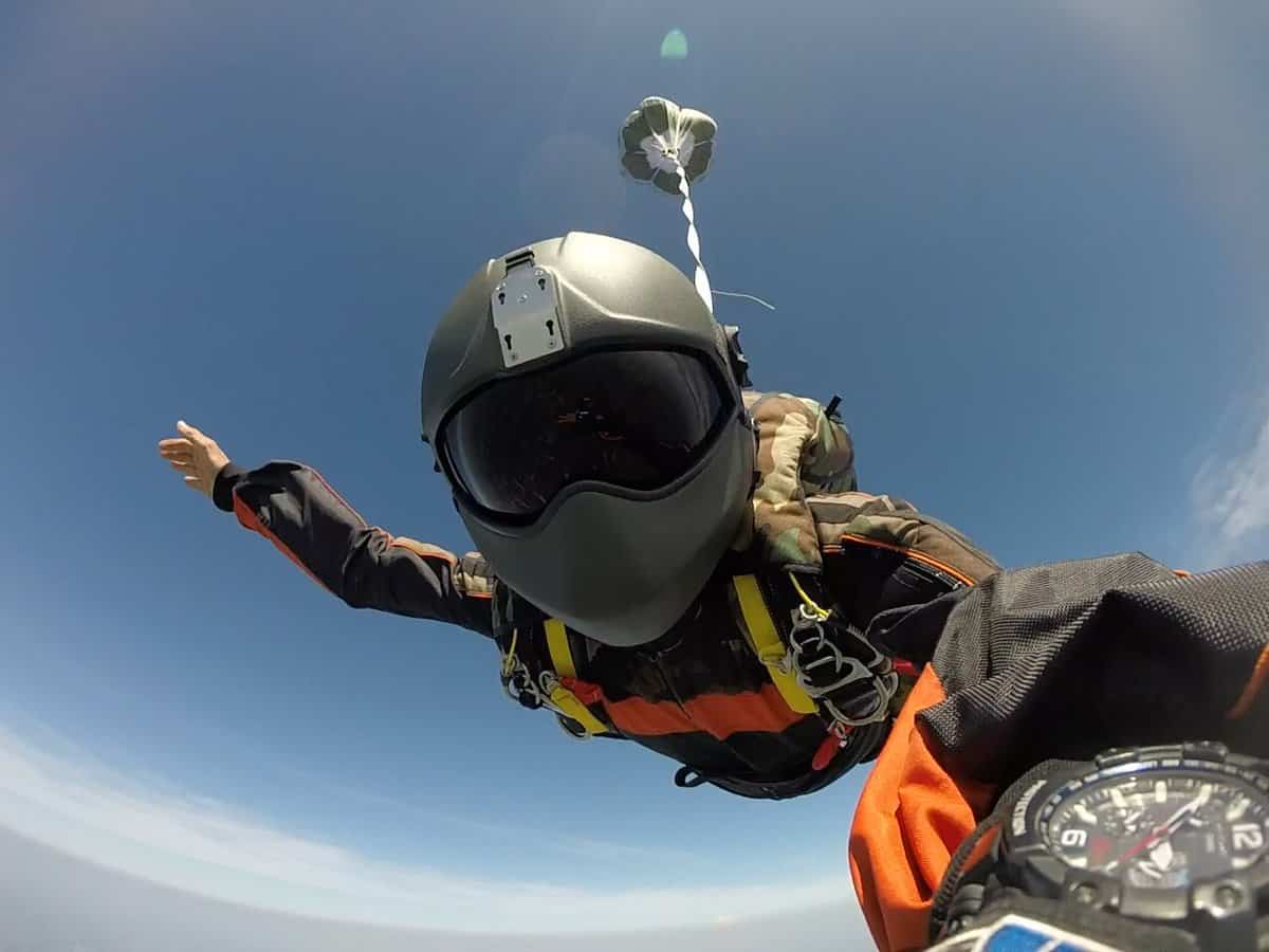 H-CMB Helmet in Freefall - LD Switzerland flight helmets